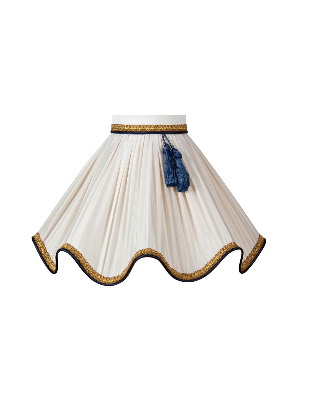 Abat-jour ondulé à col bleu